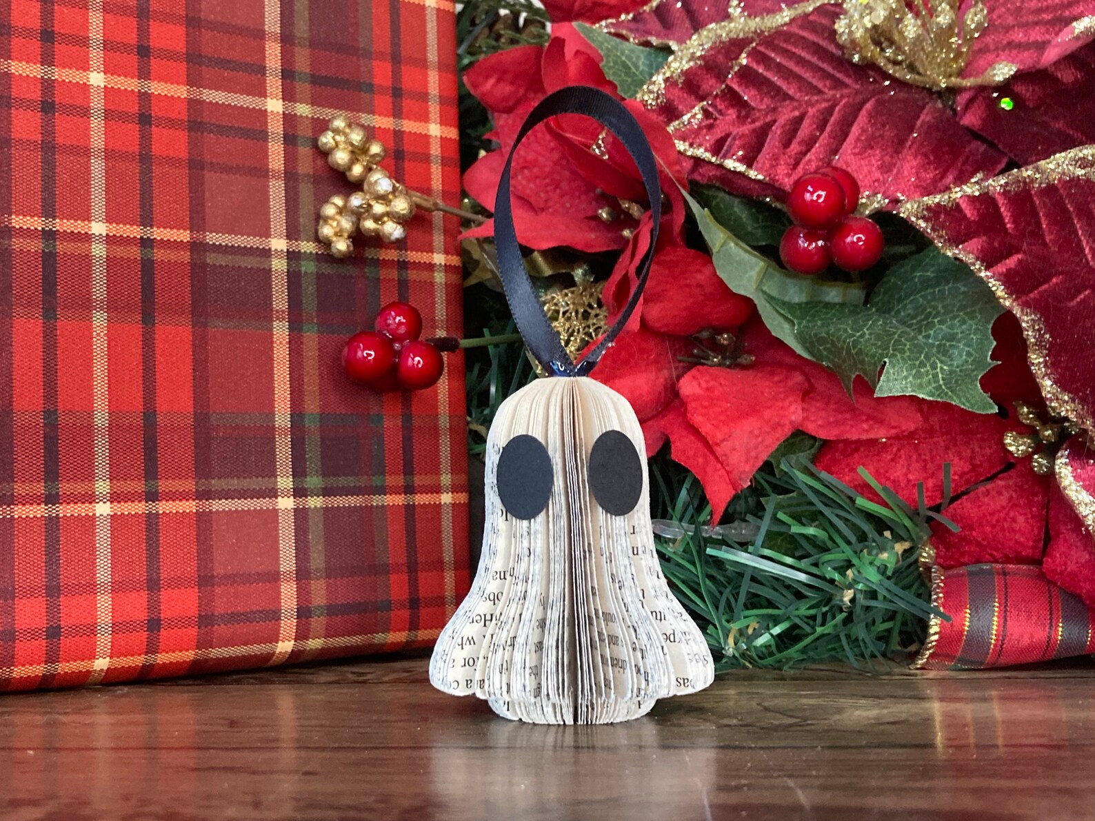 Ghost Book Page Ornament - 3D Ghost Book Ornament - Christmas Ghost ...