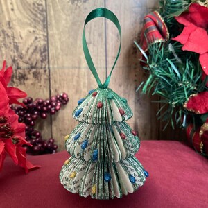 Christmas Tree Book Page Ornament - 3D Book Ornament - Christmas Tree ...