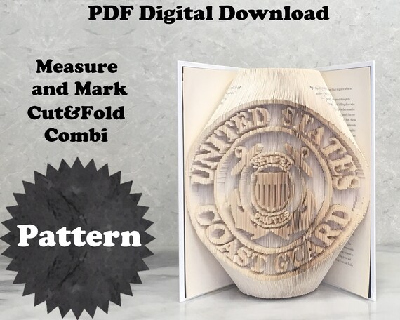 Book Folding Pattern US Coast Guard Emblem Cut&fold Combi | Etsy