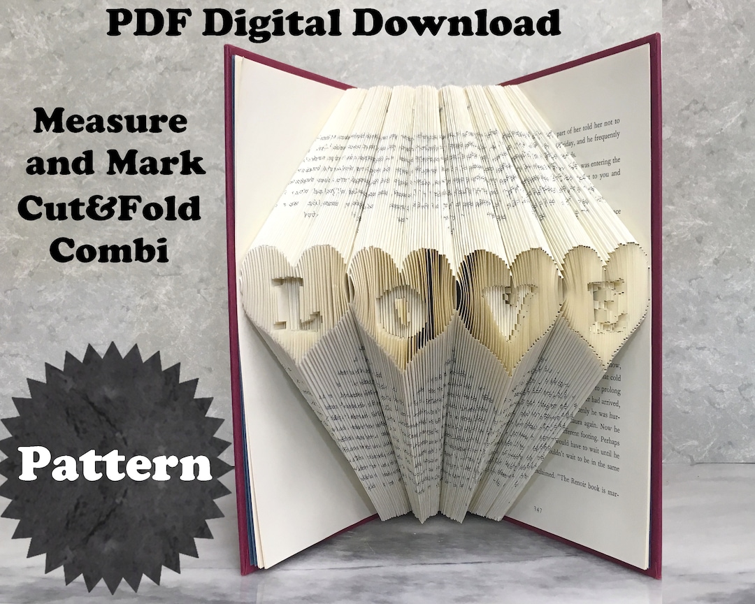 Book Folding Pattern - Love Hearts - Cut&fold Combi - 2 Sizes - Free ...