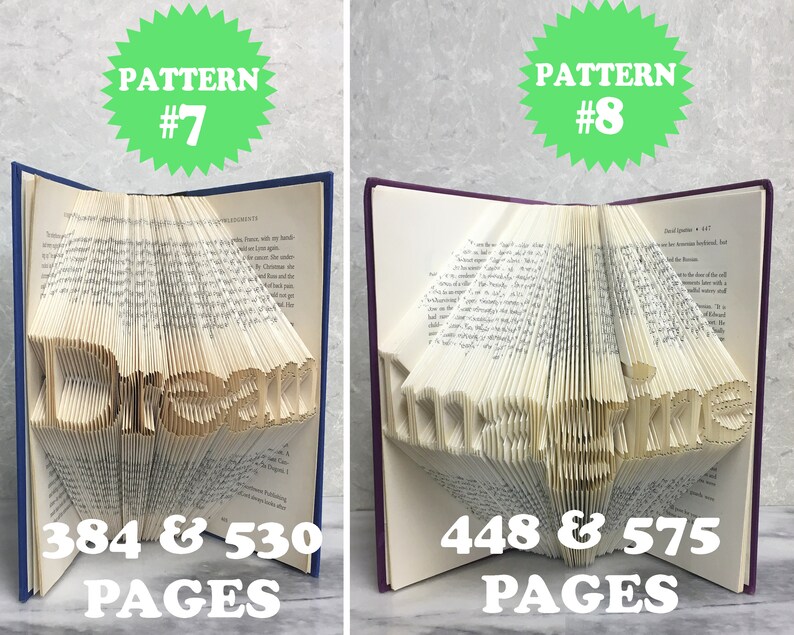 Book Folding Pattern Set 10 Popular Words Fold Only | Etsy