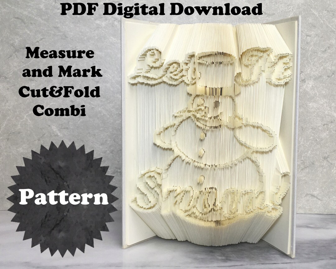 Book Folding Pattern - Let It Snow Snowman - Cut&fold Combi - 2 Sizes ...