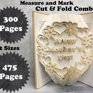 Book Folding Pattern -mother's Day Flowers -cut&fold Combi - 2 Sizes ...