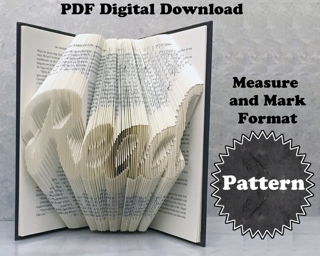 Book Folding Pattern - Read Script - Fold Only Pattern - 2 Sizes ...