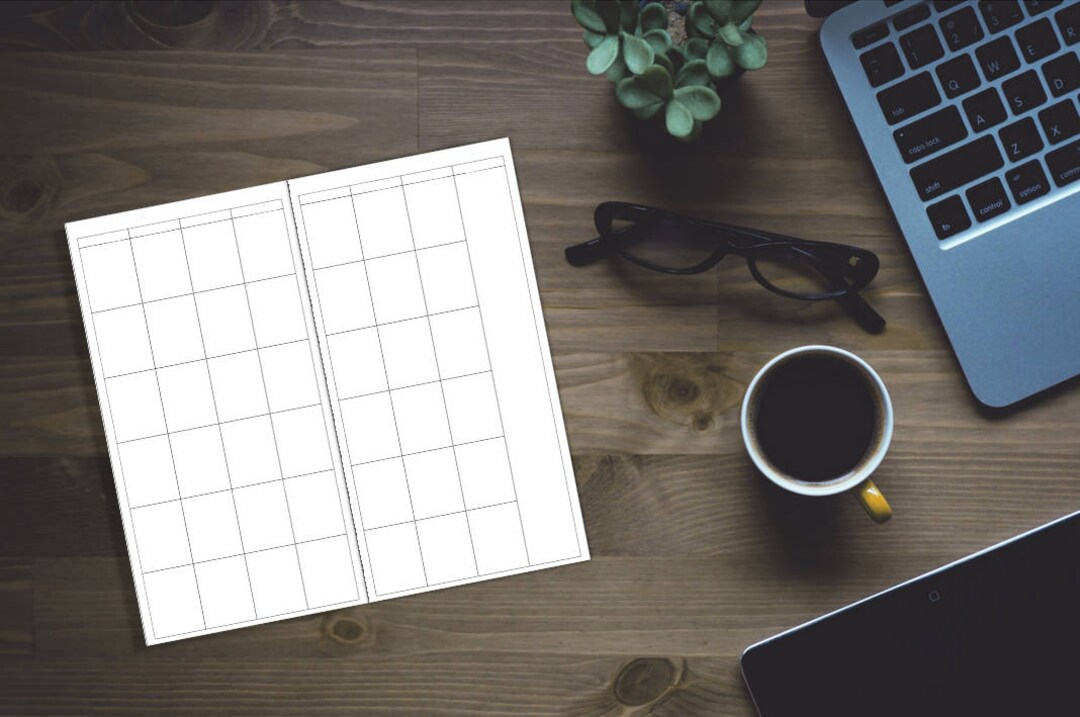 Printable Undated Travellers Notebook Monthly Calander - Etsy