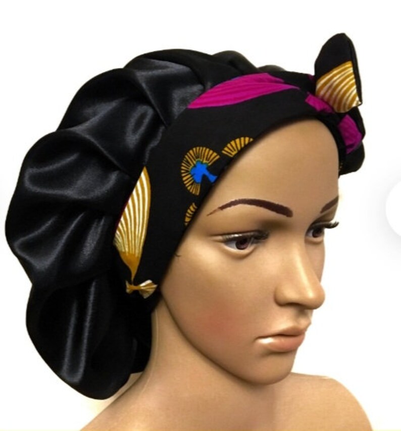 Double Layered Adjustable Polyester Satin Bonnet With Tie - Etsy UK