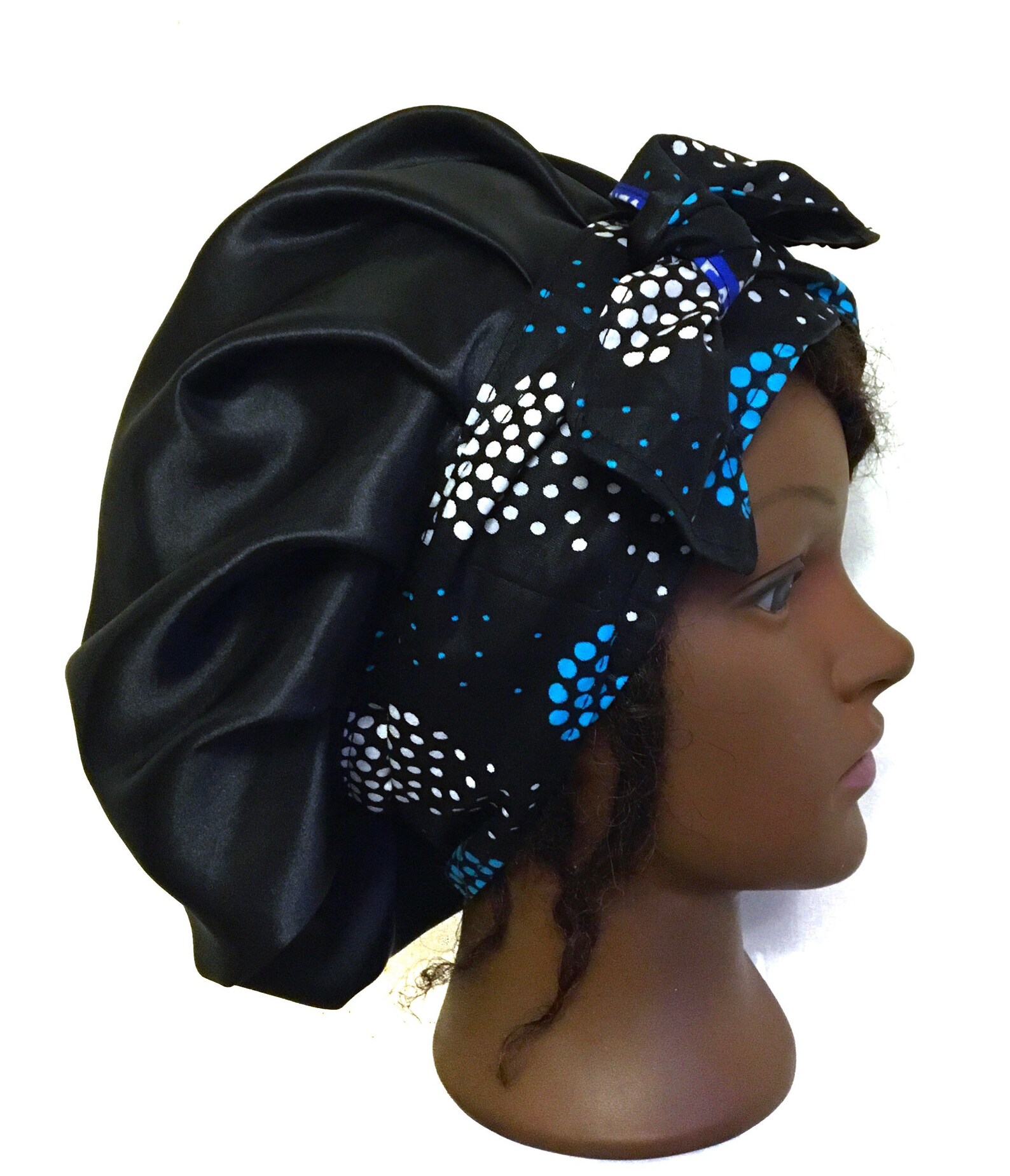 Double Layered Adjustable Polyester Satin Bonnet With Tie - Etsy UK