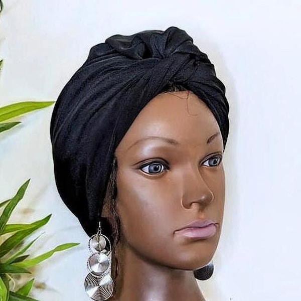 Black Turban Pre Tied - Etsy UK