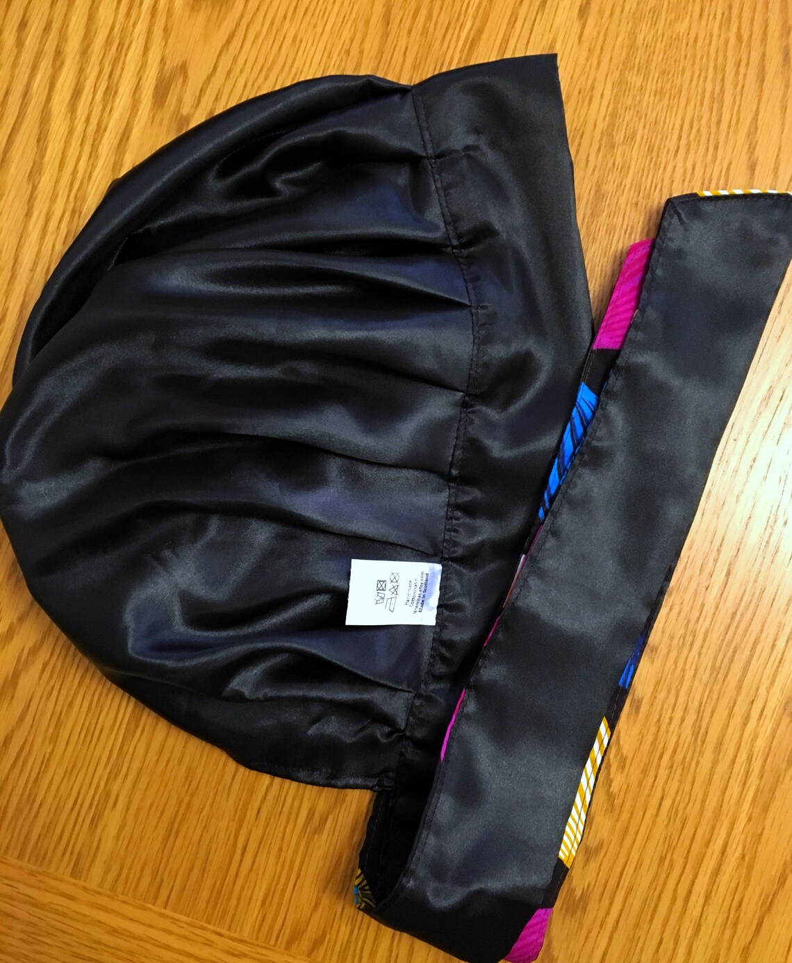 Double layered adjustable polyester satin bonnet with tie | Etsy