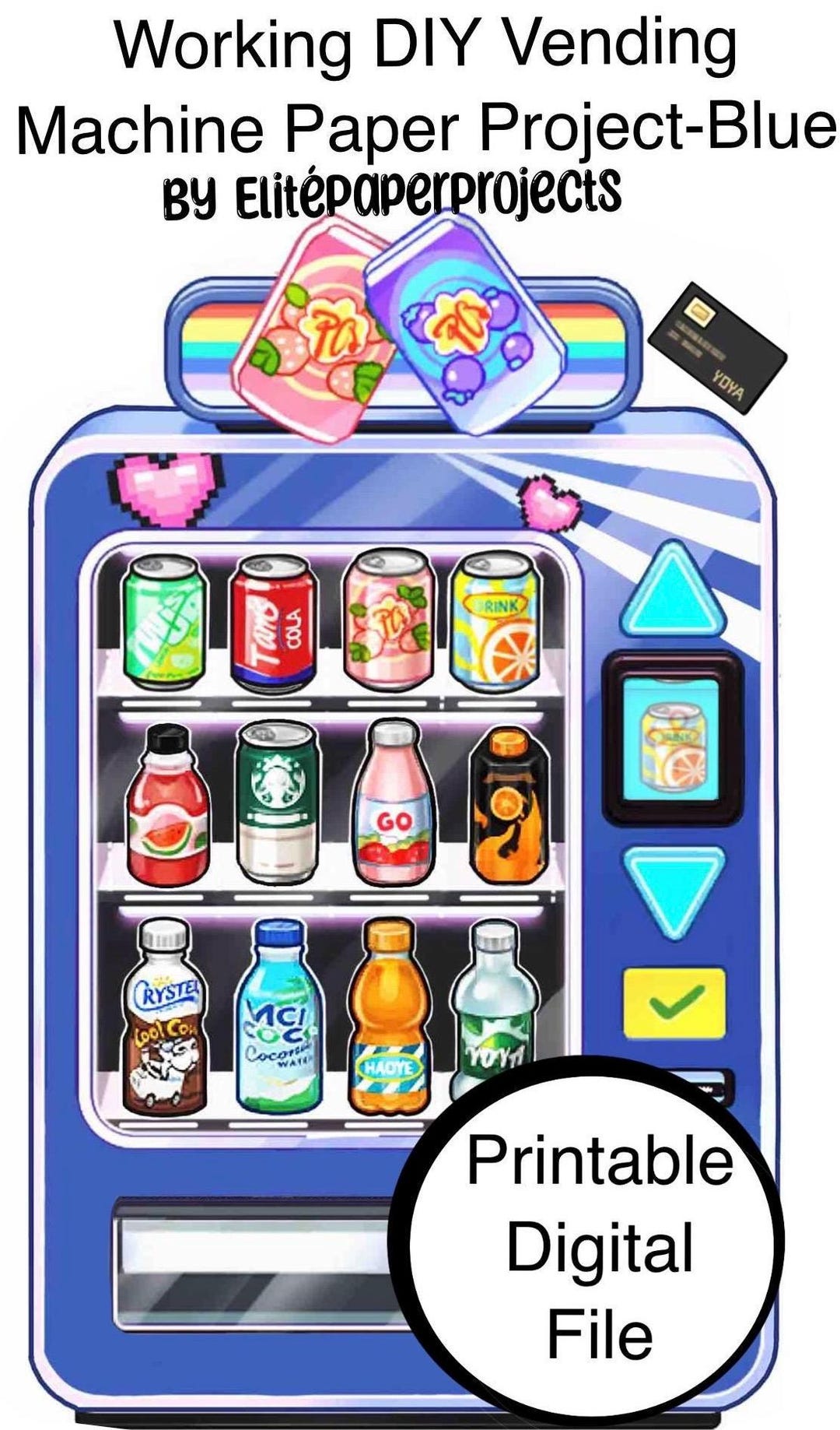 Paperverse Working Dollhouse Vending Machine Blue - Etsy