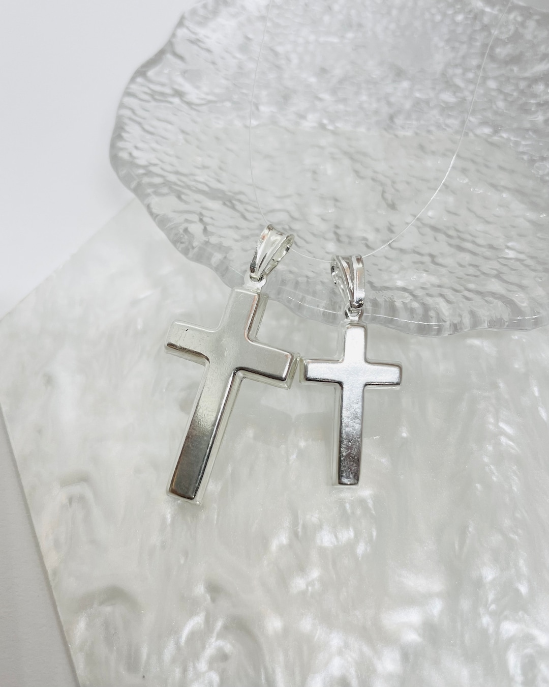 925 Sterling Silver Simple Thick Cross Pendant 21.7mm OR 29mm - Etsy