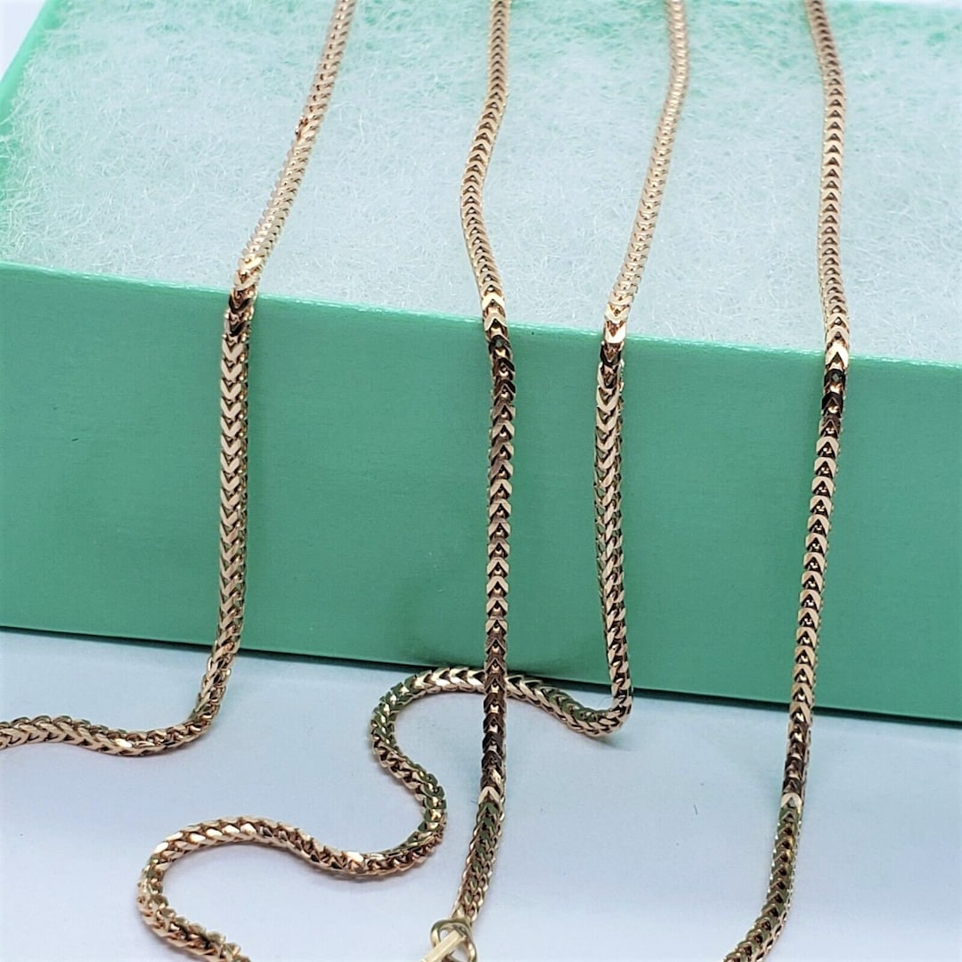 Authentic 14K Solid Rose Gold Franco Chain Necklace 1.5mm - Etsy