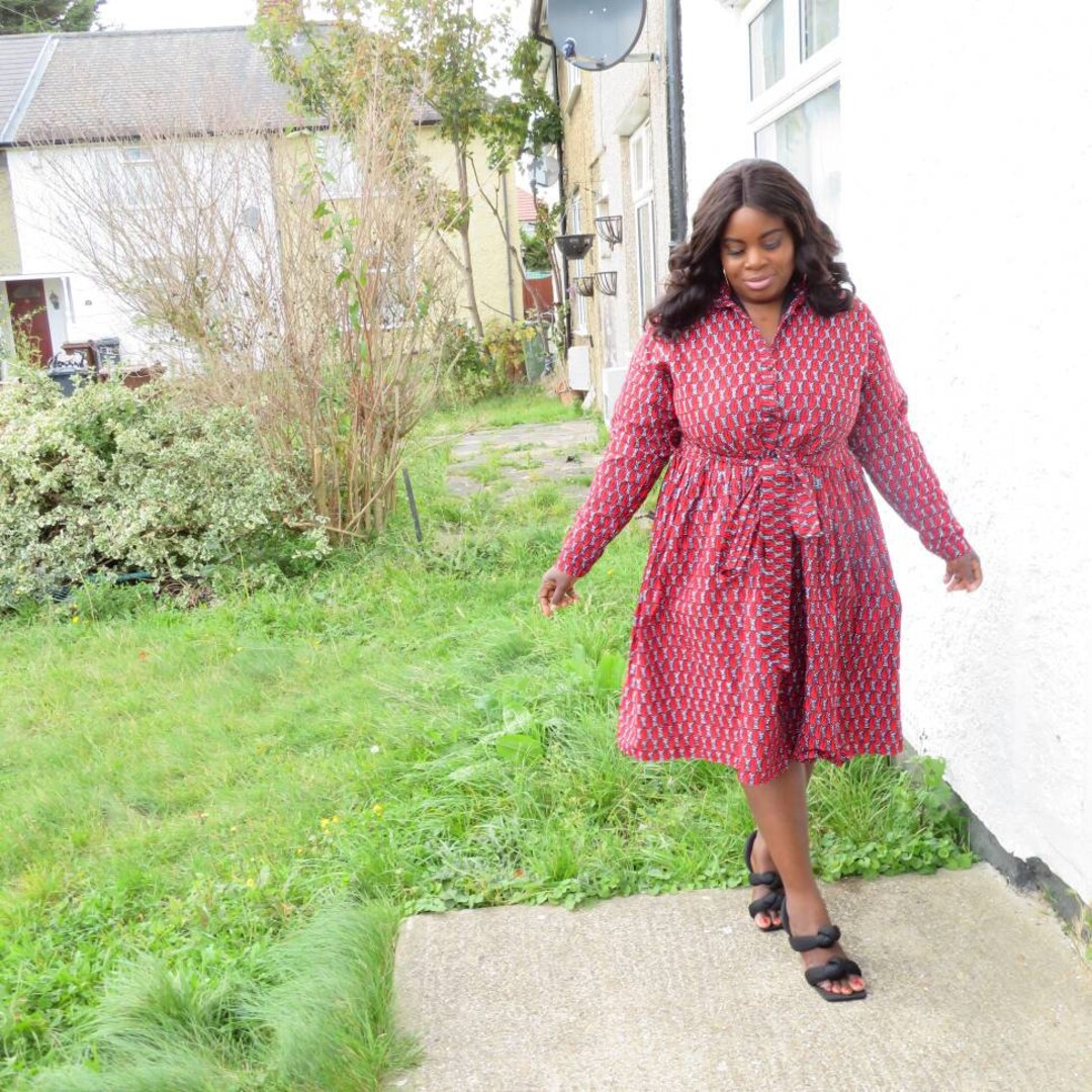 Red Ankara Dress - Etsy