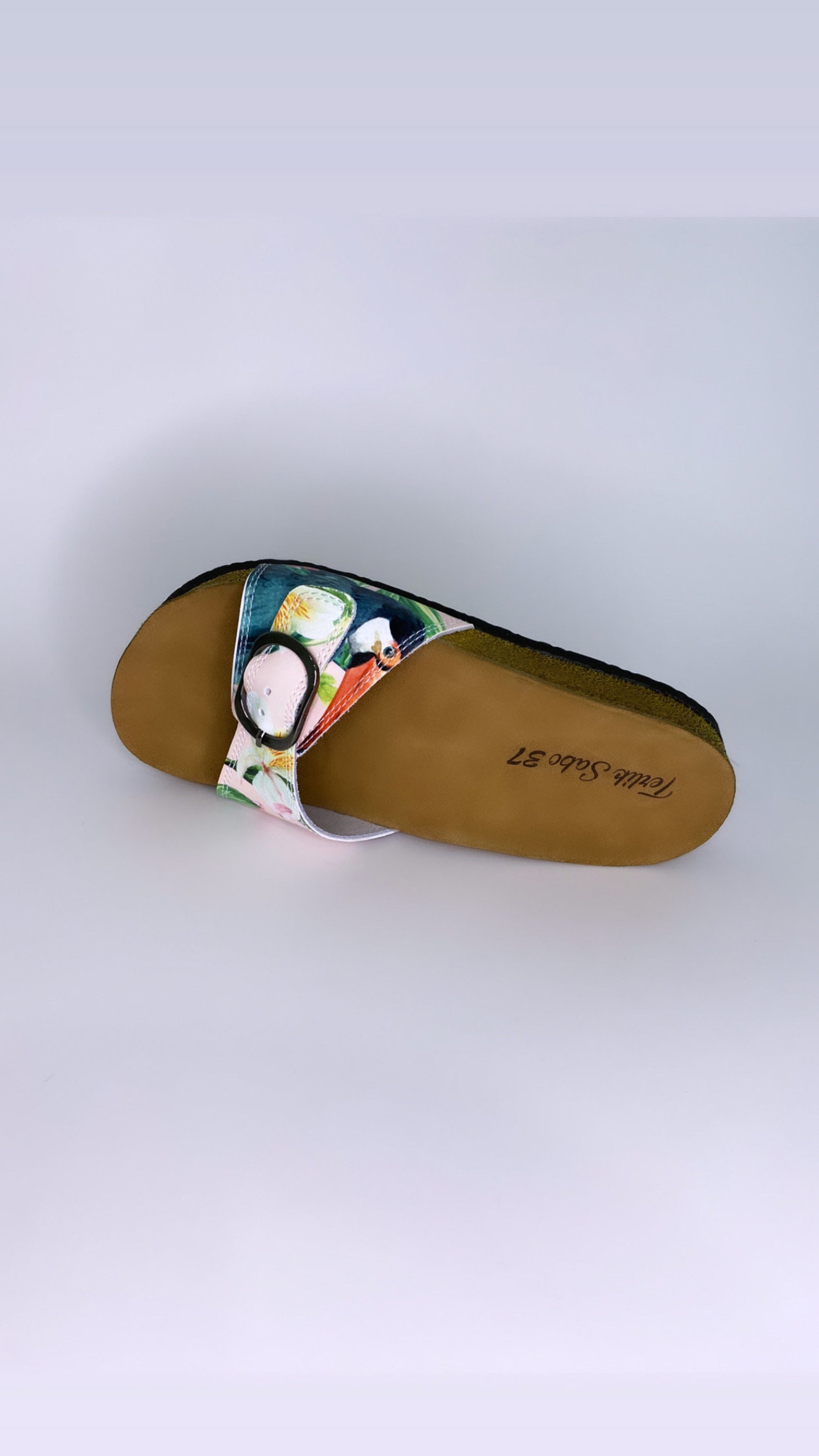 Tropical Patterned Woman's Cork Sandal Clog | Etsy