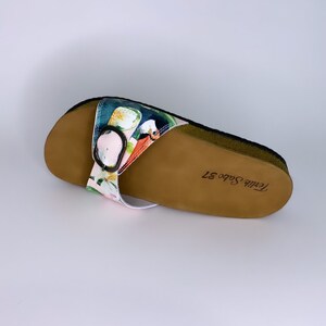 Tropical Patterned Woman's Cork Sandal Clog | Etsy