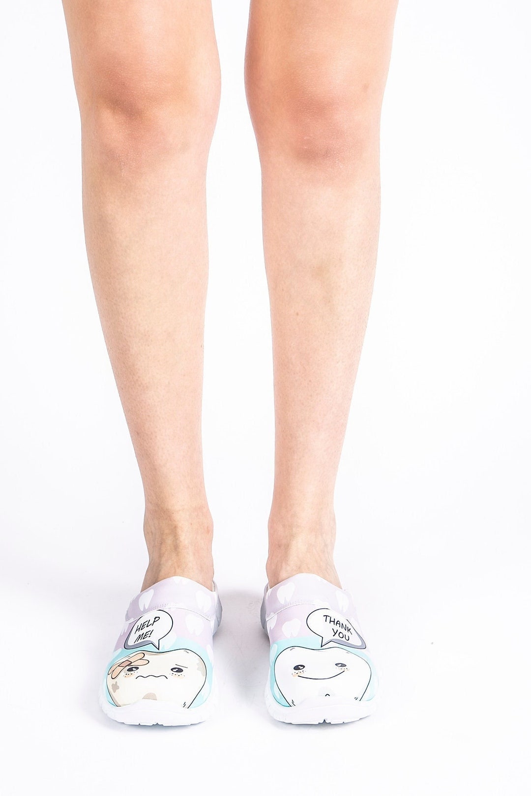 Happy Tooth Patterned Comfortflex Clogs-slippers-mules - Etsy