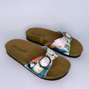 Tropical Patterned Woman's Cork Sandal Clog | Etsy