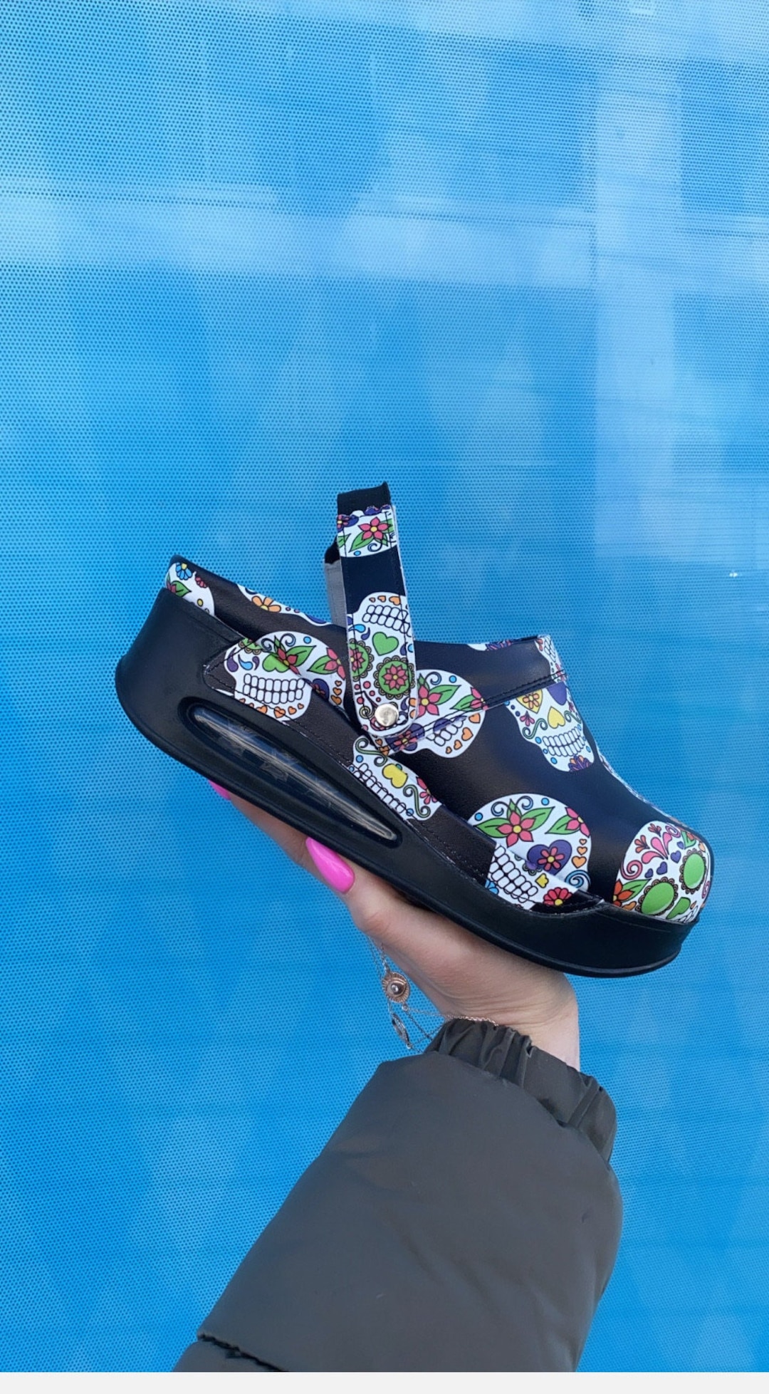 Skull Pattern Sling Back Air Max Clogs With Slippers Mules - Etsy