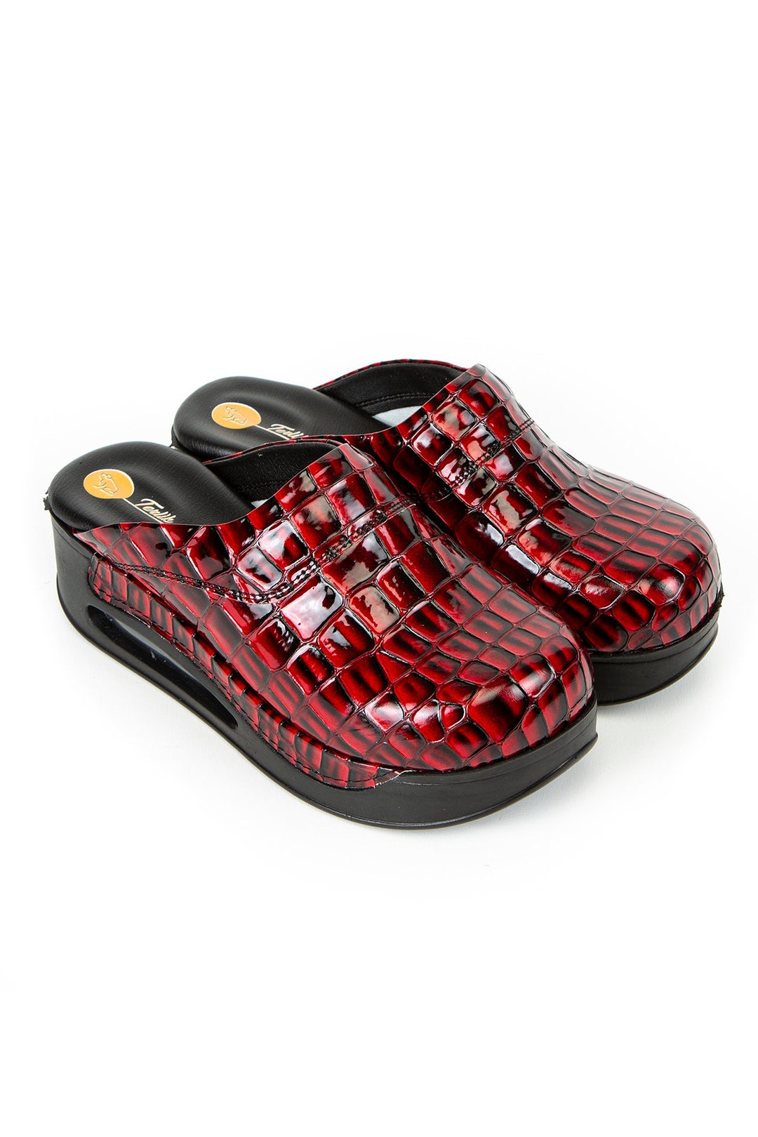 Textured Burgundy Colored Design Women's Comfy Clogs - Etsy
