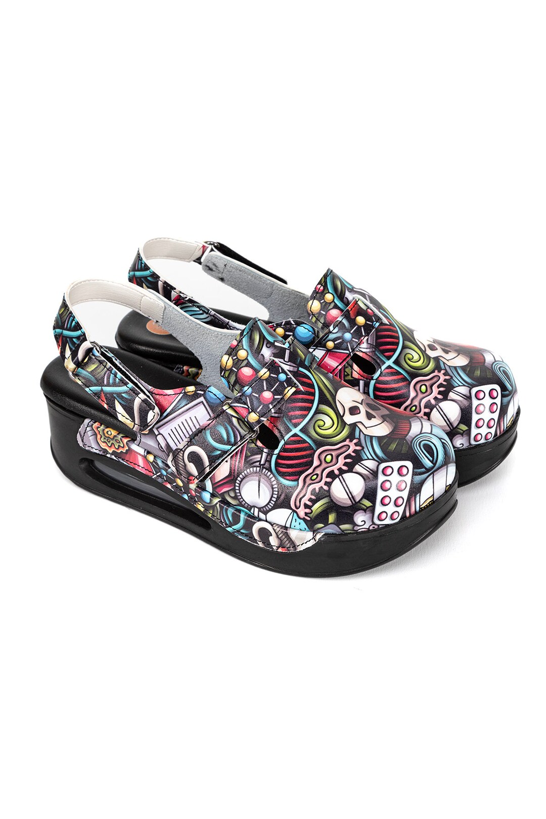 Colorfull Skull Pattern Adjustable Sling Back Women's Comfy Clogs - Etsy