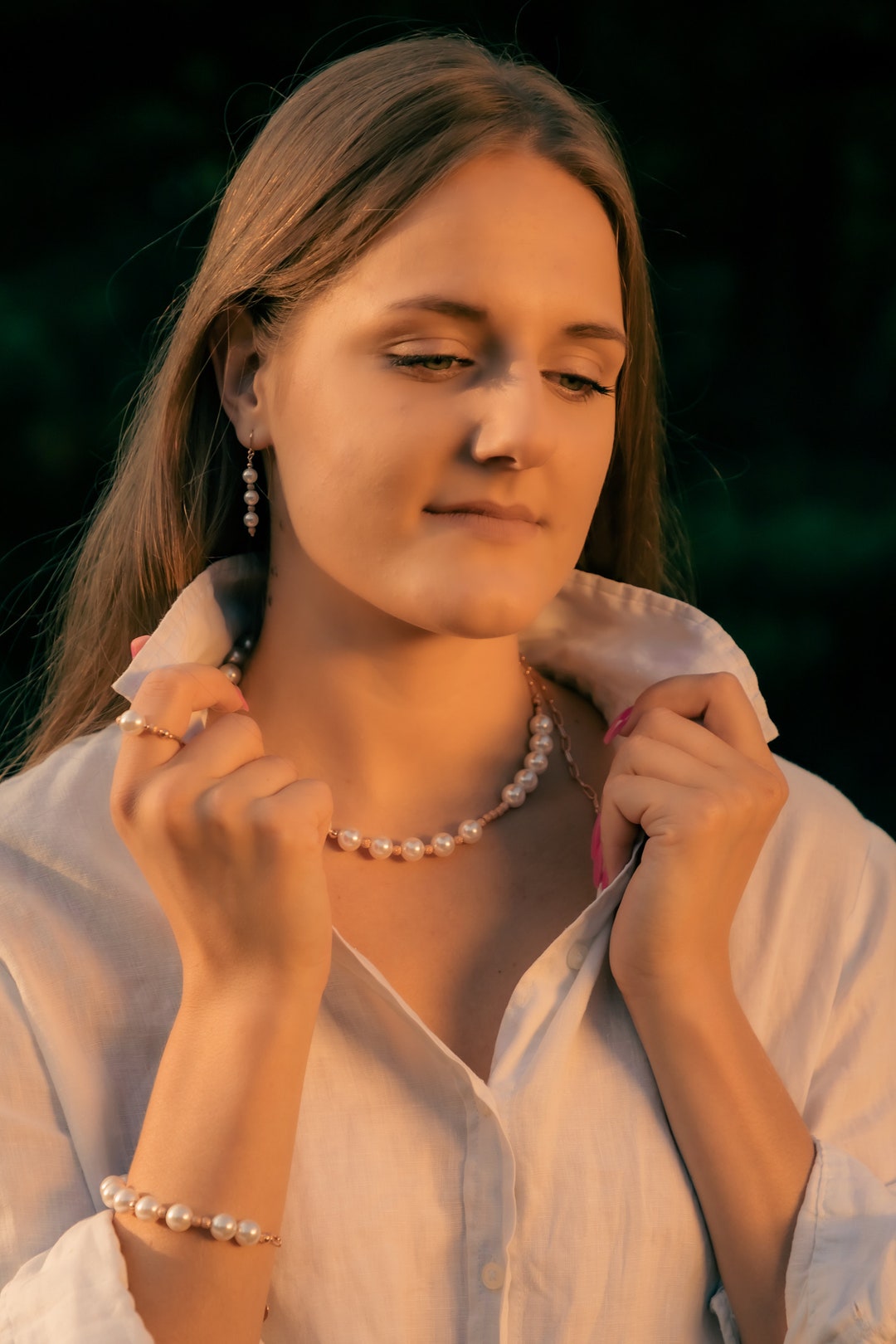 Aga Pearls, White Pearls Set, Handmade Jewellery, Handcrafted Jewelry ...