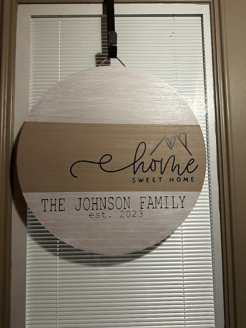 Personalized Wooden Door Sign - Etsy