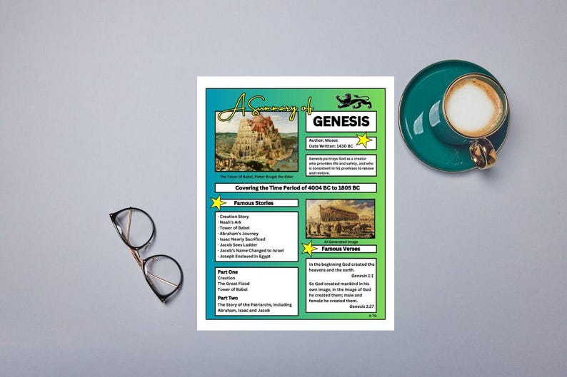 Printable Bible Study Chart: “A Summary of Genesis” / Digital Download ...