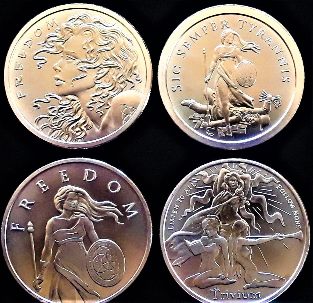 Copper Rounds Set (4) – Freedom Collection Medallic Art Coins - Etsy