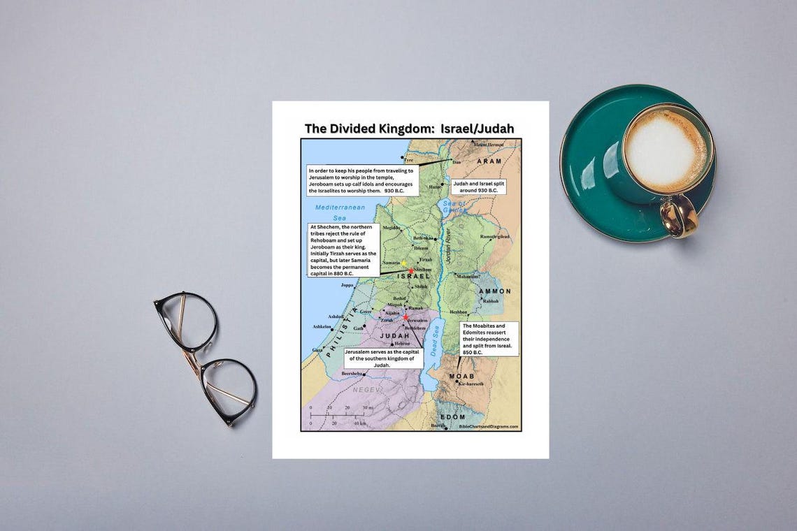 Divided Kingdom of Israel and Judah Map – Bible Study Printable ...