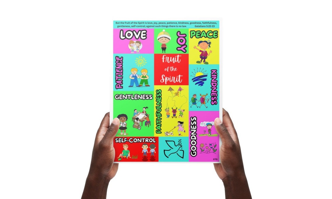 Printable Bible Chart for Kids / Illustrated / “the Fruit of the Spirit ...