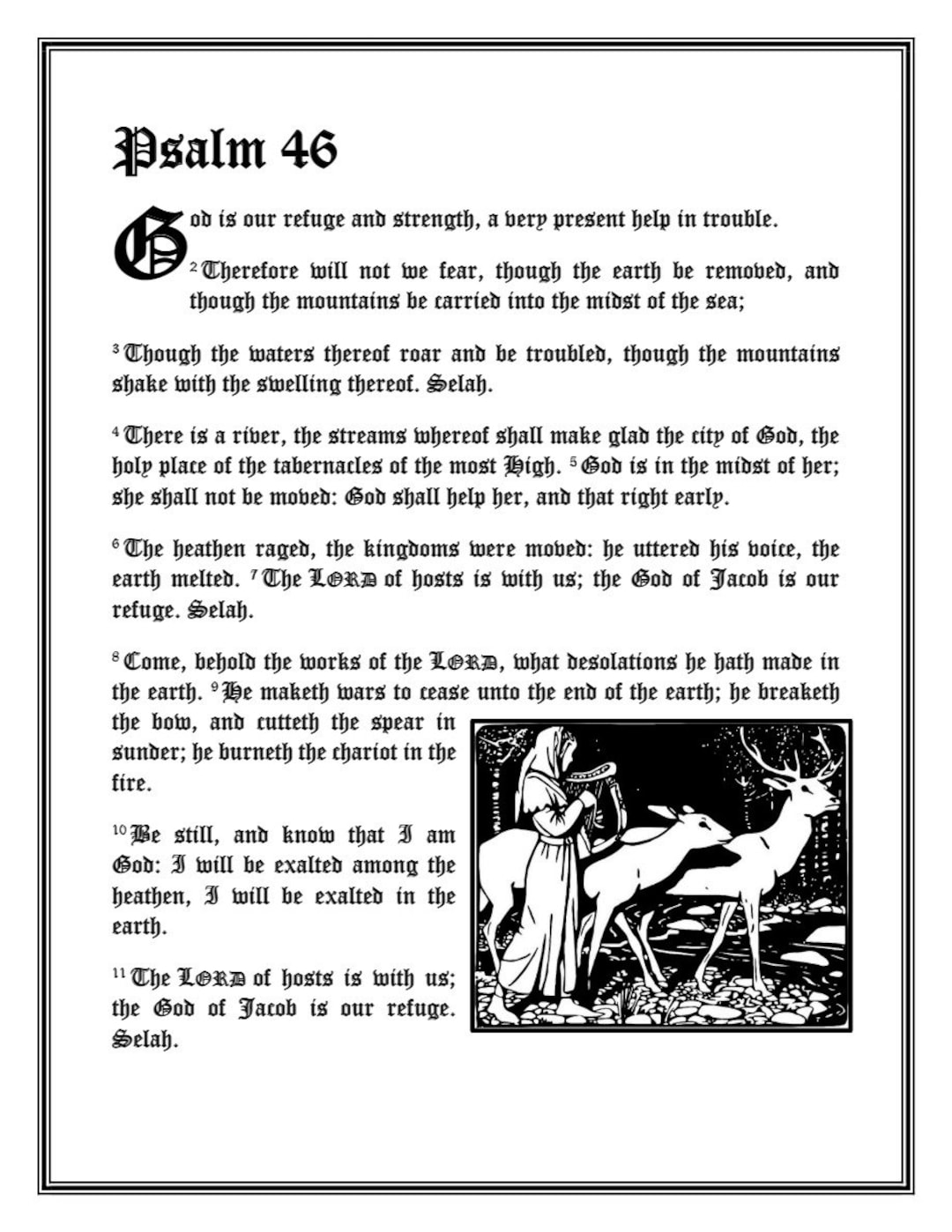 Psalm 46 Printable Wall Art, King James Version (PDF) - Etsy