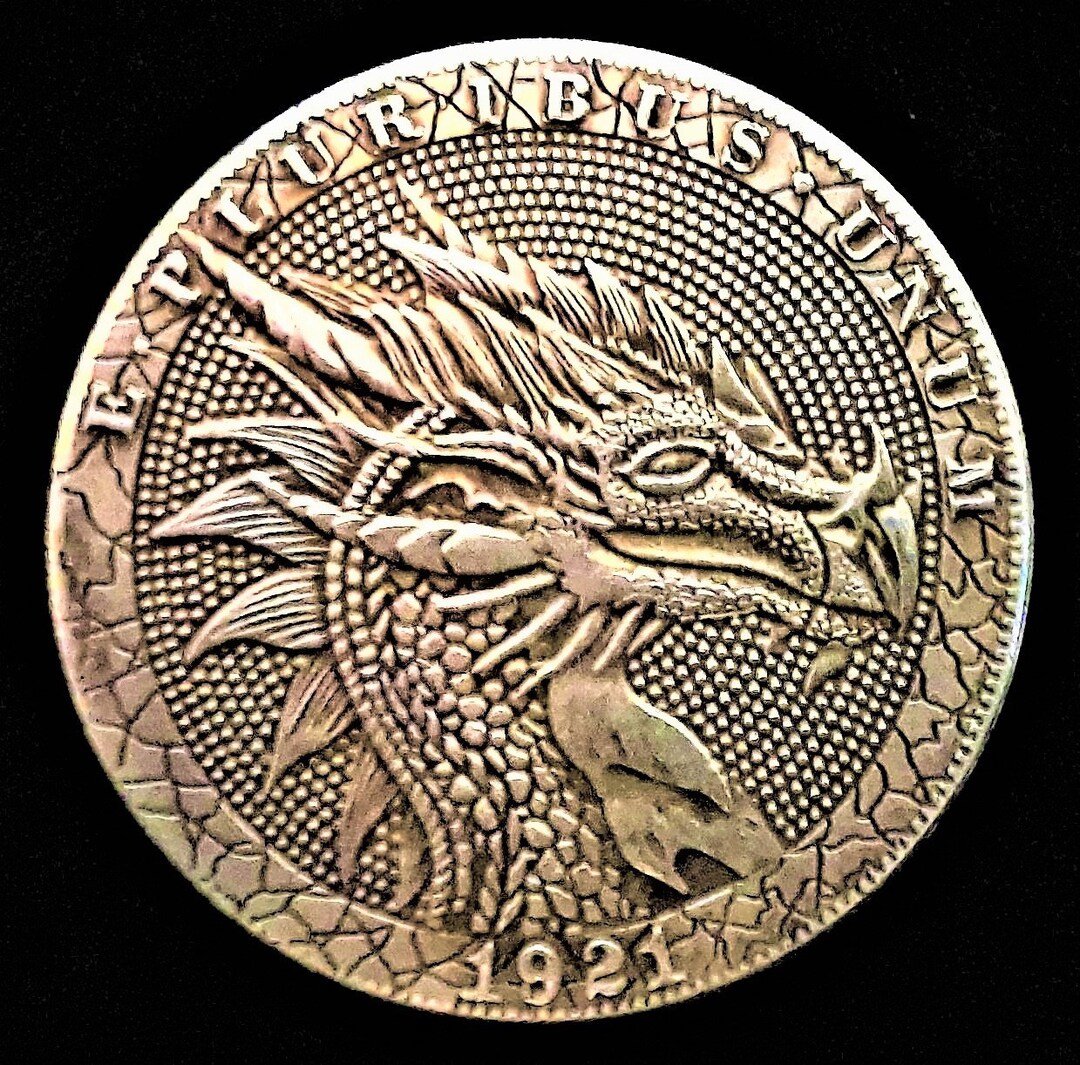 Hobo Coin/dragon Coin/fantasy Art/collectable Hobo Dollar Coin - Etsy