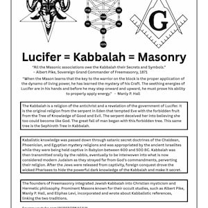 Lucifer = Kabbalah = Masonry / Printable Bible Study Chart, Illustrated ...