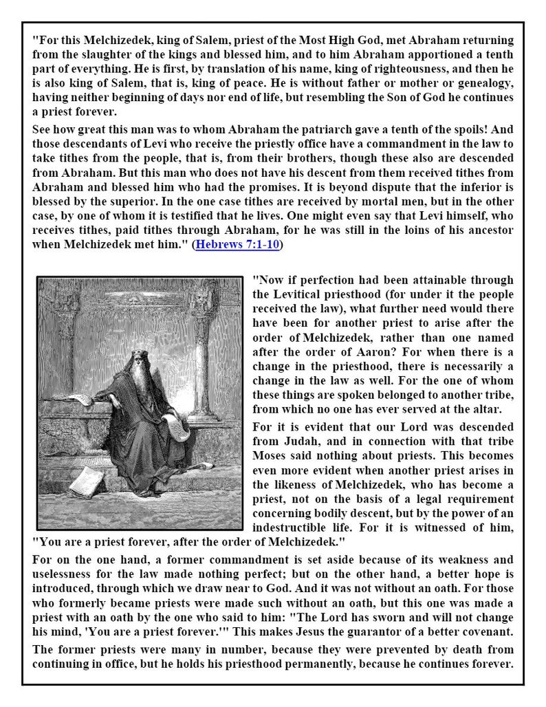Melchizedek Explained – Printable Bible Study Guide • Illustrated Old ...