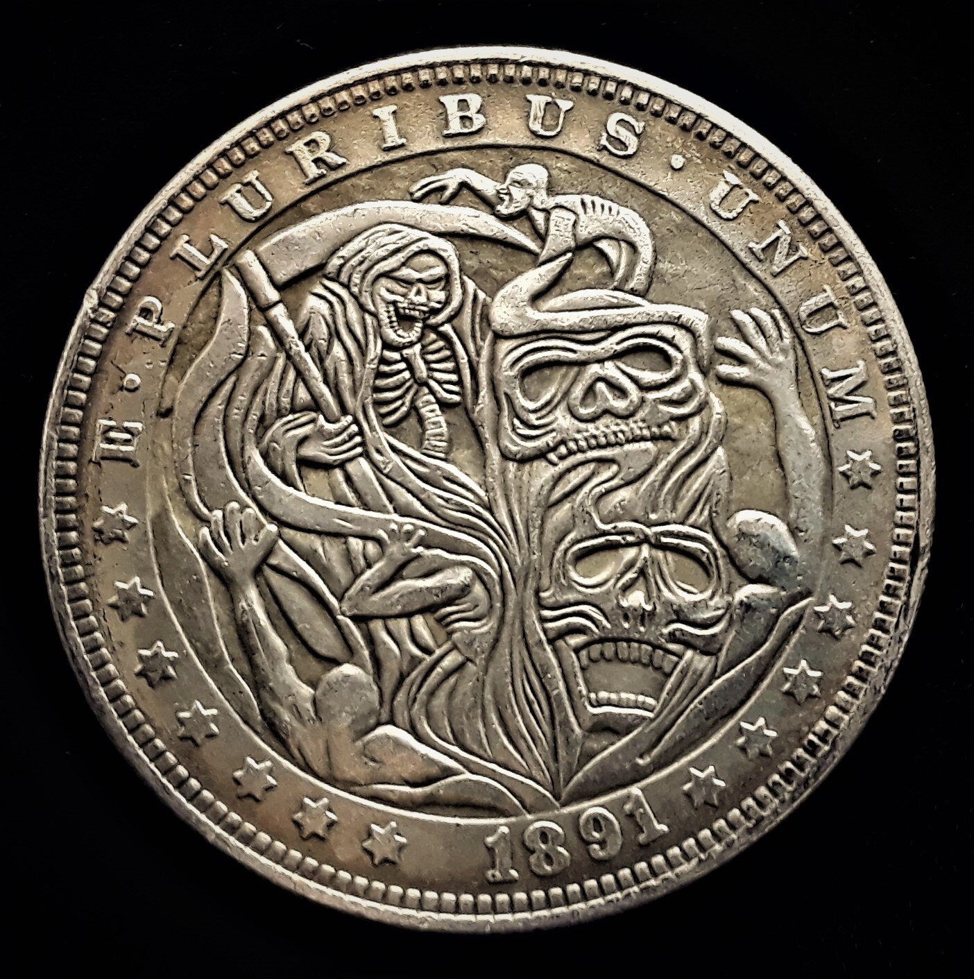 HOBO Coin/ Fantasy Art/ Collectable Hobo Dollar/challenge Coin Skeleton ...