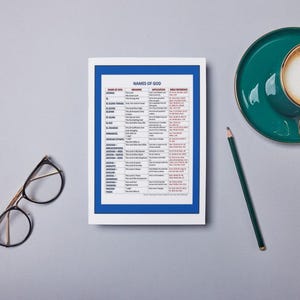 Names of God Bible Study Chart: Printable Guide (digital Download) - Etsy