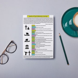 Printable Bible Study Aid With Illustrations / “timeline of Paul’s ...