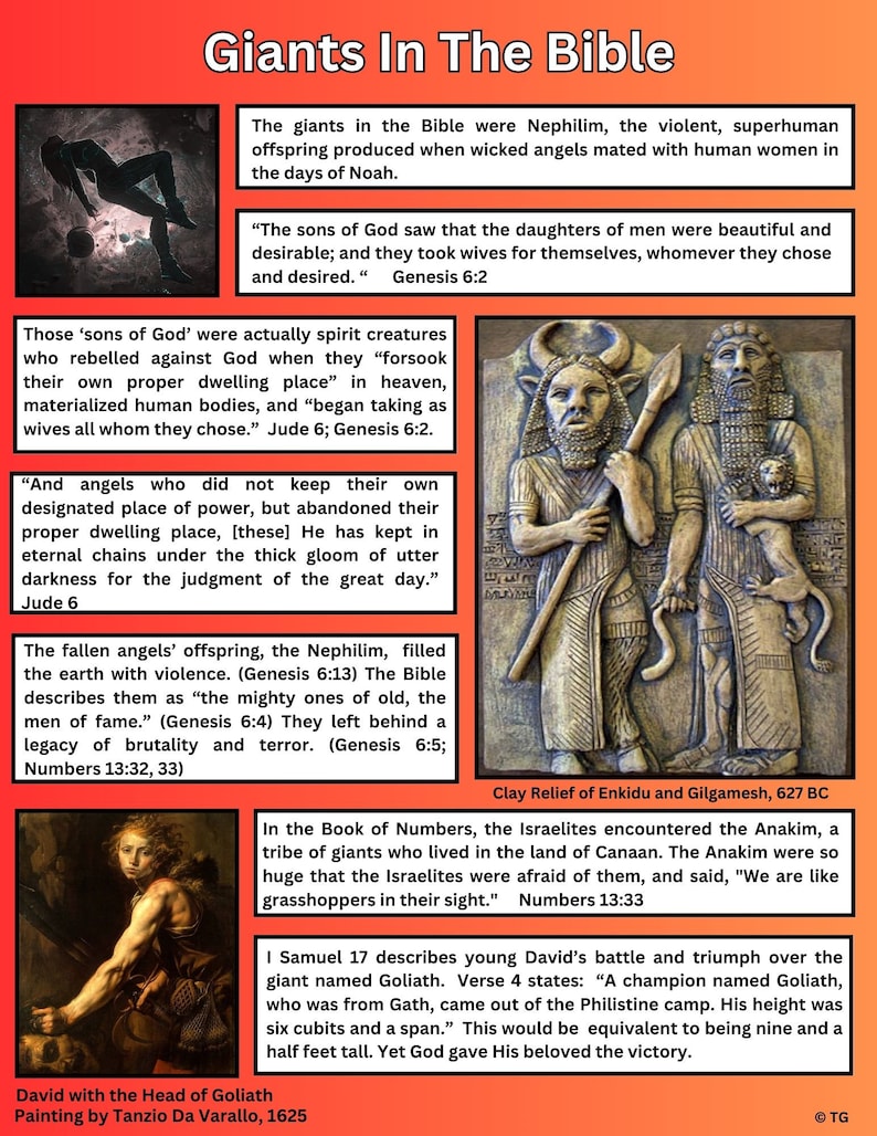 Giants in the Bible Study Chart – Nephilim Scripture Guide (digital ...