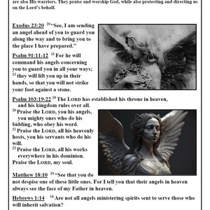 Printable Bible Study Aid, Illustrated: Seven Bible Verses About Angels ...