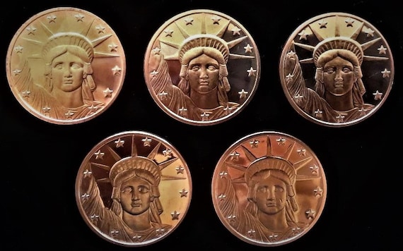 1 Oz 999 Fine Copper Rounds 5 Lady Liberty | Etsy