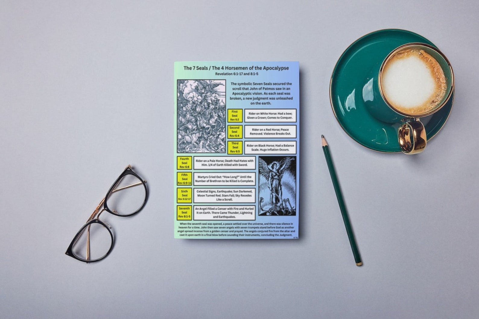 Printable Bible Study Chart, Illustrated Diagram / “the 7 Seals and the ...