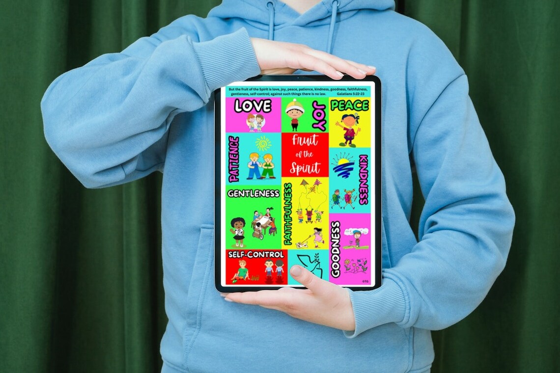 Printable Bible Chart for Kids / Illustrated / “the Fruit of the Spirit ...