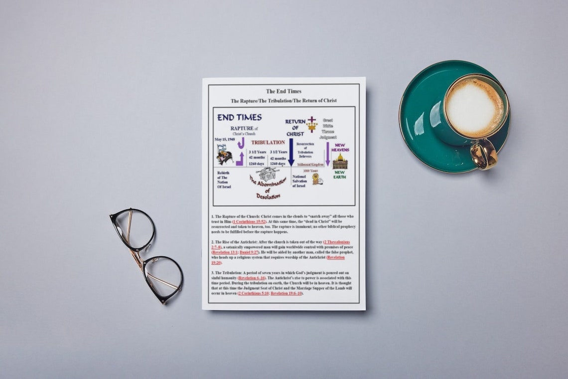 Chart of the End Times / Printable Bible Study Aid, Illustrated ...