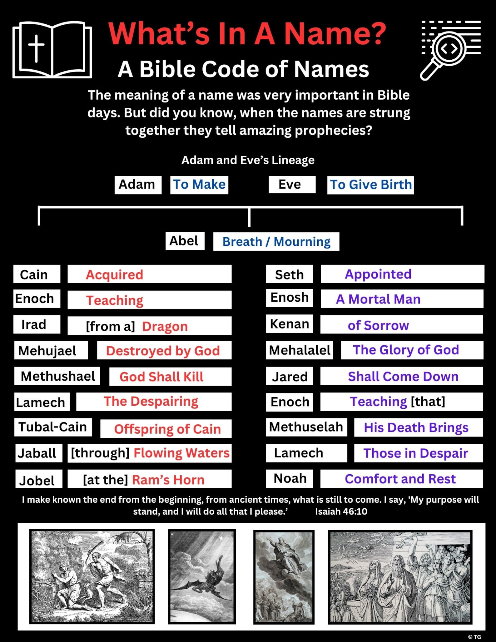 Printable Bible Study Chart, Illustrated Diagram: “what’s in A Name? A ...