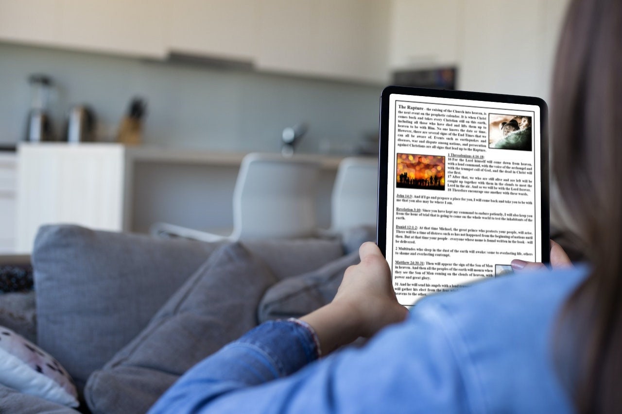 Printable Bible Study Aid, Illustrated: the Rapture 5 Accounts/ Digital ...