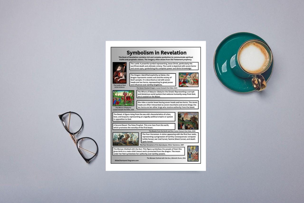 Symbolism in Revelation / Printable Bible Study Chart – Illustrated ...