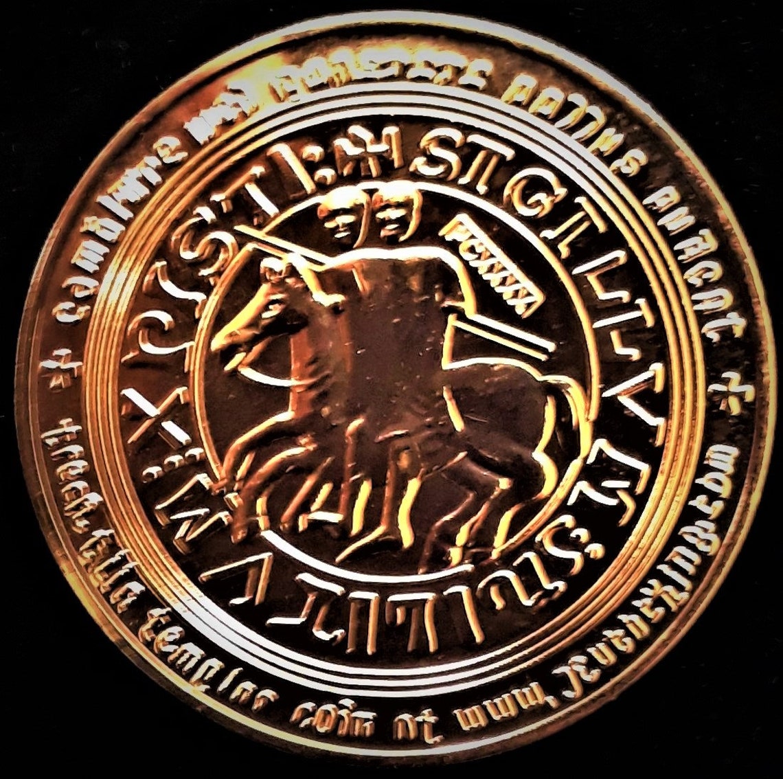 1 Oz Copper Coin * Knights Templar/ Fantasy Art/ Collectable Coin ...