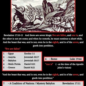 Printable Bible Study Chart, Illustrated Diagram/ “revelation 17:10-11 ...