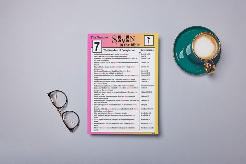 Printable Bible Study Aid / “the Number Seven in the Bible” / Digital ...