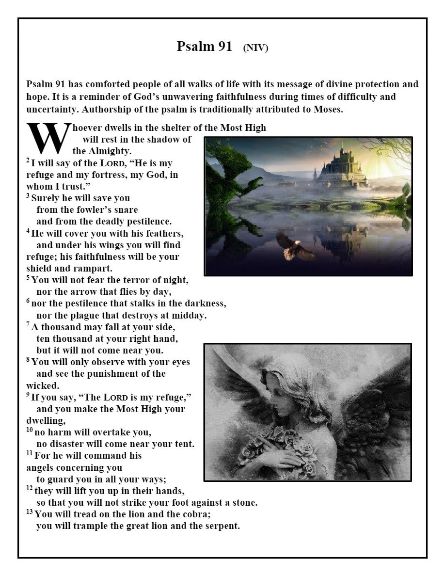 Printable Bible Study Aid, Illustrated: Psalm 91/ Digital Download - Etsy